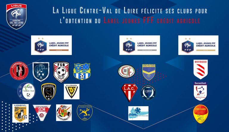 29 clubs labelisés pour 2022/2025 – LIGUE CENTRE-VAL DE LOIRE DE FOOTBALL